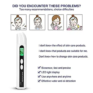 Skin Moisture Analyzer Portable, 0~99.9% Skin Moisture Detector Digital LCD Skin Face Moisture Oil Analyzer Monitor Tester Detector