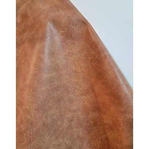 NAT Leathers | Blonde Light Tan Beige Distressed Crazy Horse Soft Faux Vegan Upholstery Leather PU (Peta Approved Vegan) | 1 Yard (36 x 54 inch) Cut by The Yard | Pleather 0.9 mm | Blonde 36"x 54"