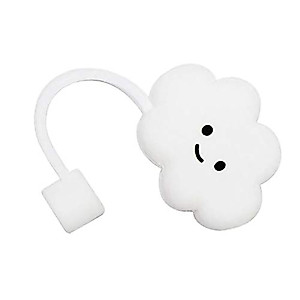 VALICLUD Drinking Cap Cute Silicone Straw Plug 1pc Cloud Straw Dust Plug White Aldult Plug Cover Straw Covers Cap Silicone Drinking Straws