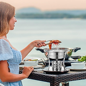 Hemoton Single Fire Stove Pan with Stove Divided Hot Pot Kitchen Hotpot with Stove Double Handle Hot Pot Kitchen Hot Pot Single Hot Pot Pan Chinese Style Hot Pot Kitchen Pot