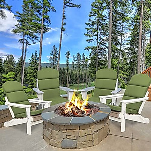 BPS Patio Chair Cushion for Adirondack High-Back, Patio Cushion 52''x20''x2.8'' Olifen Fabric Slipcover, for Indoor Outdoor Furniture, Adirondack, with Ties - Set of 2