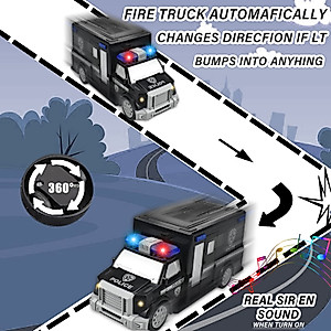 CYKT 3-7 Year Old Boy Police Car Toy, LED Music Electric Universal Wheel Police Car Toy, 3-10 Year Old Boy and Girl Police Car Toy Gift