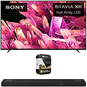 Sony XR55X90K Bravia XR 55 inch X90K 4K HDR Full Array LED Smart TV 2022 Model Bundle HT-A5000 450W 5.1.2ch Dolby Atmos Soundbar and Premium 2 YR CPS Enhanced Protection Pack
