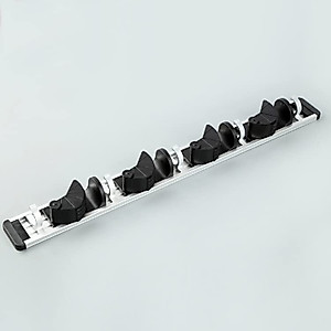 Space Aluminum mop Rack Bathroom Balcony Bathroom ABS Hook mop Rack Water Storage Wall Hanging mop Clip (Grey)