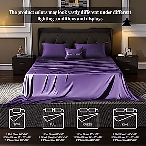 Whitney Home Textile Twin Size Sheet Set - Rayon Derived from Bamboo, Luxury Cooling Bed Sheets, 16" Extra Deep Pocket, Soft & Breathable Hotel Bedding Sheets and Pillowcases Sets