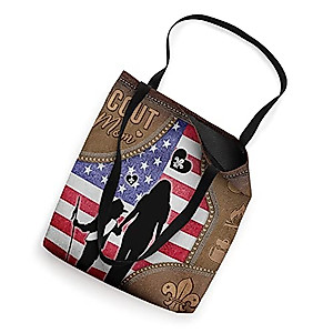 Scout Mom American Flag-Leather-Scouting Tote Bag