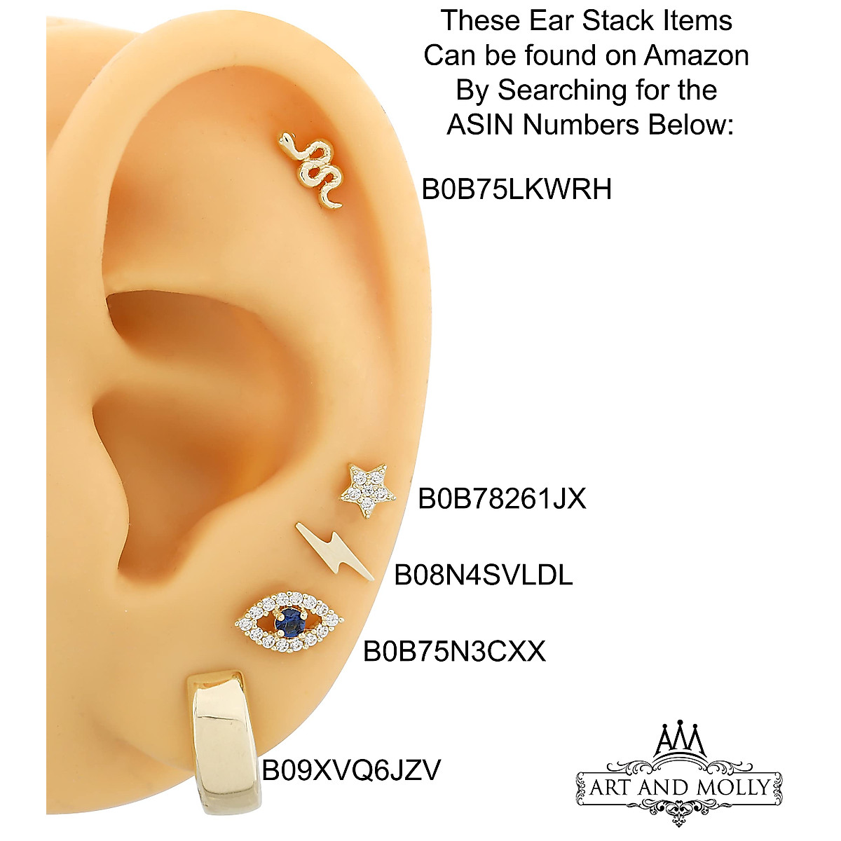 Solid 14k Yellow Gold Evil Eye Stud Earrings with Sparkling Cubic Zirconia (Yellow Gold)