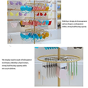 Clothing Store Underwear Metal Rotating Display Rack , Floor-standing Bra Shorts and Socks Storage Rack 3-layer Round Nakajima Rack, Keyring Hats Toys Show Rack,used In Retail Stores/boutiques