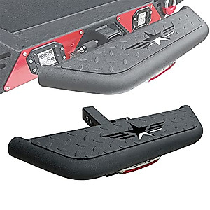 YZONA Universal Bumper Hitch Step Trailer with Brake Light for 2 Inch Receiver Compatible with Pickups Trucks ATVs SUVs Vans, with U-Bolts Stabilize & Pin Lock, Tow Rear Guard Protector bar