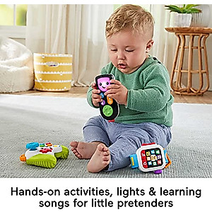 Fisher-Price Laugh & Learn Baby Learning Toys Tune In Tech Gift Set of 4 Interactive Pretend Play Toys for Ages 6+ Months [Amazon Exclusive]
