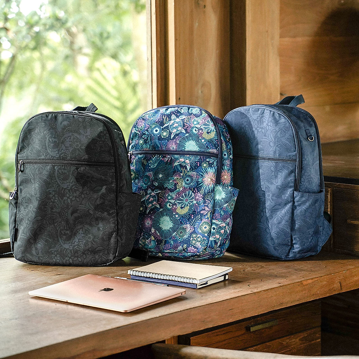 Sakroots womens Eco-twill Sakroots Larchmont Backpack in Eco Twill, Black Spirit Desert, One Size US