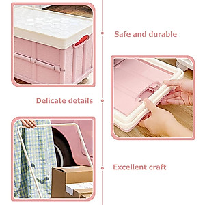 DOITOOL 2pcs Collapsible Milk Crates Stackable Utility Crates Stackable Crates Moving Bins with Lids Utility Cart Outdoor Toys Foldable Crate Shopping Plastic Folding Basket Camping