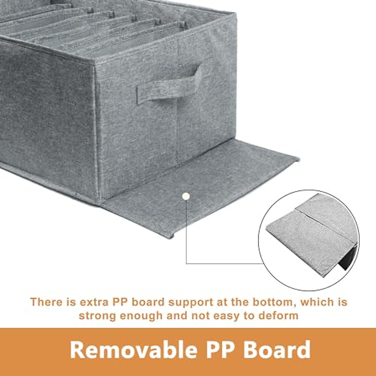 Jeans & Pants Organizer - Foldable Closet Storage with Handles, 4 Pack (2 x 6-Grids + 2 x 7-Grids) for Jeans, Pants, Thin Coat, Jackets