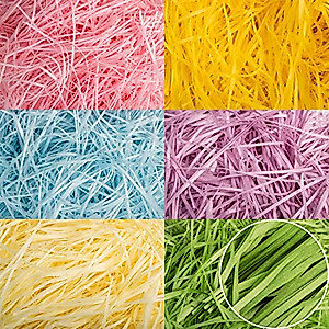 JOYIN 12oz Easter Grass 6 colors Recyclable Paper Shred for Easter Basket Filler Stuffers, Easter Egg Hunt, Easter Party Favor, Easter Decor, Easter Gift Decor