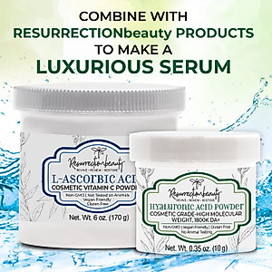 100% Pure L-Ascorbic Acid (Cosmetic Vitamin C Powder for Face) to Make Your Own Premium Beauty Serum, Skincare Mask Treatment, Hyaluronic Serums with Vit C & DIY Facial Skin Care Products 6 OZ