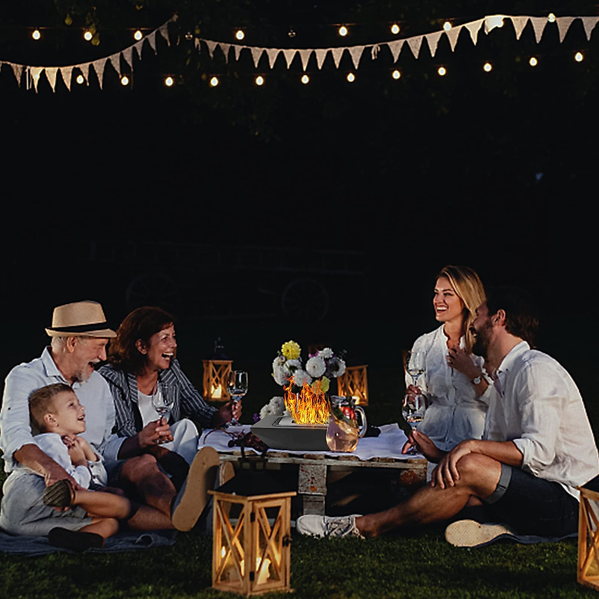 KILOGOGRAPH Tabletop Fire Pit - Smores Maker, Clearance Outdoor Fire Pit, Balcony Decor, City Bonfire, 7 pounds, Portable Fire Pit, Outdoor Fireplace for Patio, Table Top Firepit, Camping Supplies