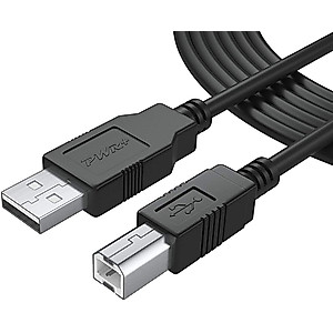Midi Cord Cable 12Ft Extra Long USB-2.0 Cable Type-A to Type-B High Speed for Audio Interface, Midi Keyboard, USB Microphone, Mixer, Speaker, Monitor, Instrument, Strobe Light System Mac PC