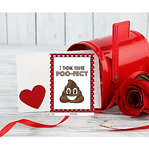Silly Goose Gifts Poop Emoji Funny Themed Valentine Day Classroom Sharing Card Set (24 Included) Class Exchange Kids Valentine's Pack