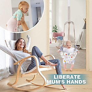 BF780 Baby Doorway Jumper, Durable Door Bouncer & Swing, Baby Jumper with Door Clamp Adjustable Strap, Easy to Use Exerciser for Infants Toddlers for 6-24 Months(Dark Grey)