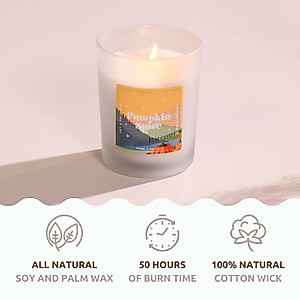 Folkulture Fall Candles for Home Scented, 7.06 Oz Soy Wax Fall Scented Candle Jar, Candle Gifts for Women, Odor Eliminating & Non - Toxic Candle, Large Pumpkin Candle - 50 Hr Burn Time