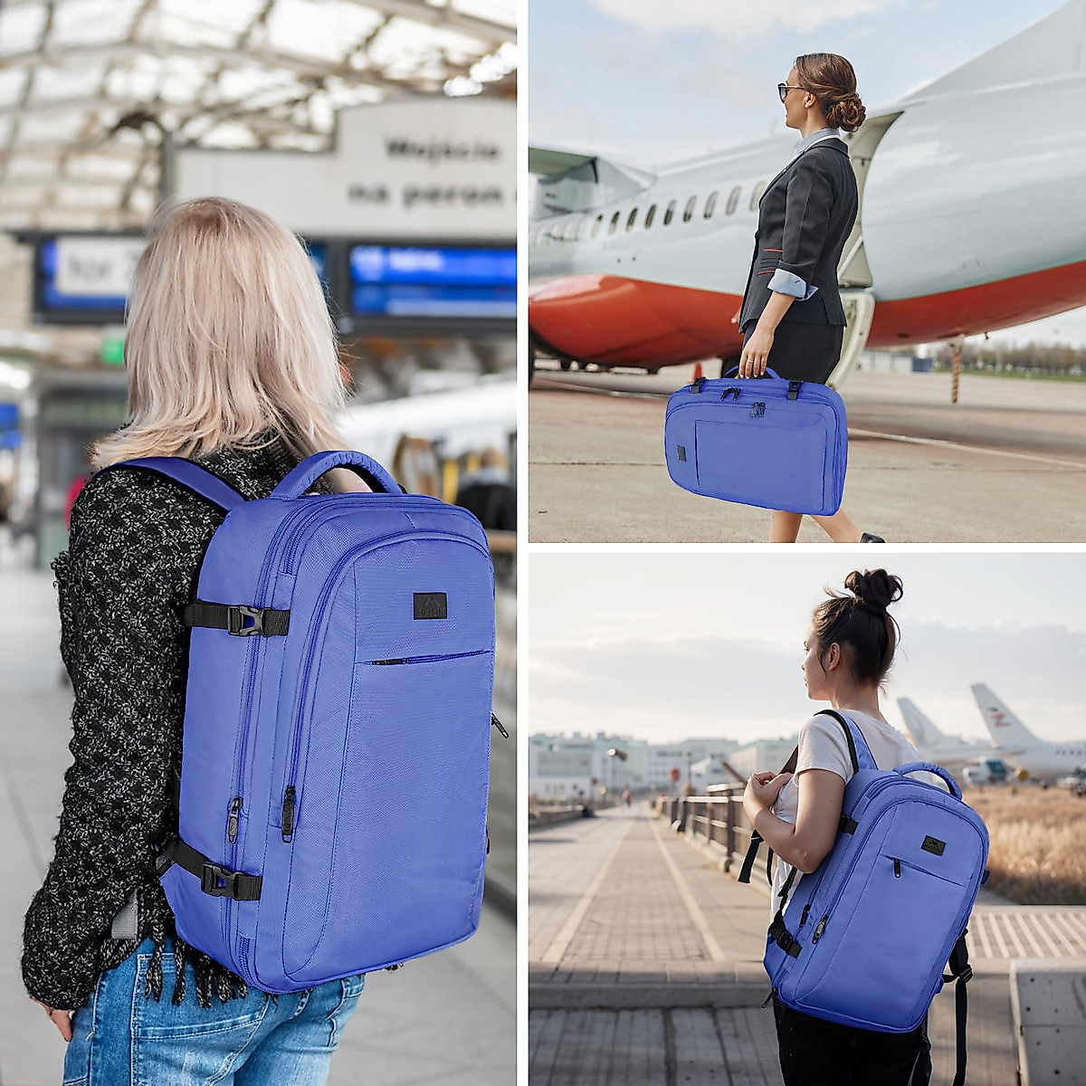 Travel Backpack for Women, 50L Carry on Backpack with Wet Bag Expandable Flight Approved Luggage Backpack Suitcase,Extra Large Weekender Bag Water Resistant Lightweight Daypack Gift for Traveler Women