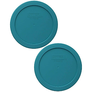 Pyrex 7201-PC Turquoise Round 4-Cup Plastic Food Storage Lid, Made in USA