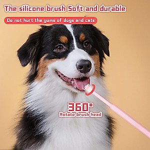 2 Pack Small Dog Toothbrush,360 Degree Silicone Cat Toothbrush Pet Dental Care Dog Oral Hygiene Deep Clean Pet Teeth Cleaning Kit Soft Bristles Friendly to Gums, Easy to Handle, Fresh Breath - Medium