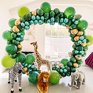 RUBFAC 65pcs Turquoise Balloons, Teal Balloons Metallic Green Latex Balloons, 12 Inches Helium Party Balloons with Ribbon for Wedding, Birthday, Graduation, Gender Reveal, Prom