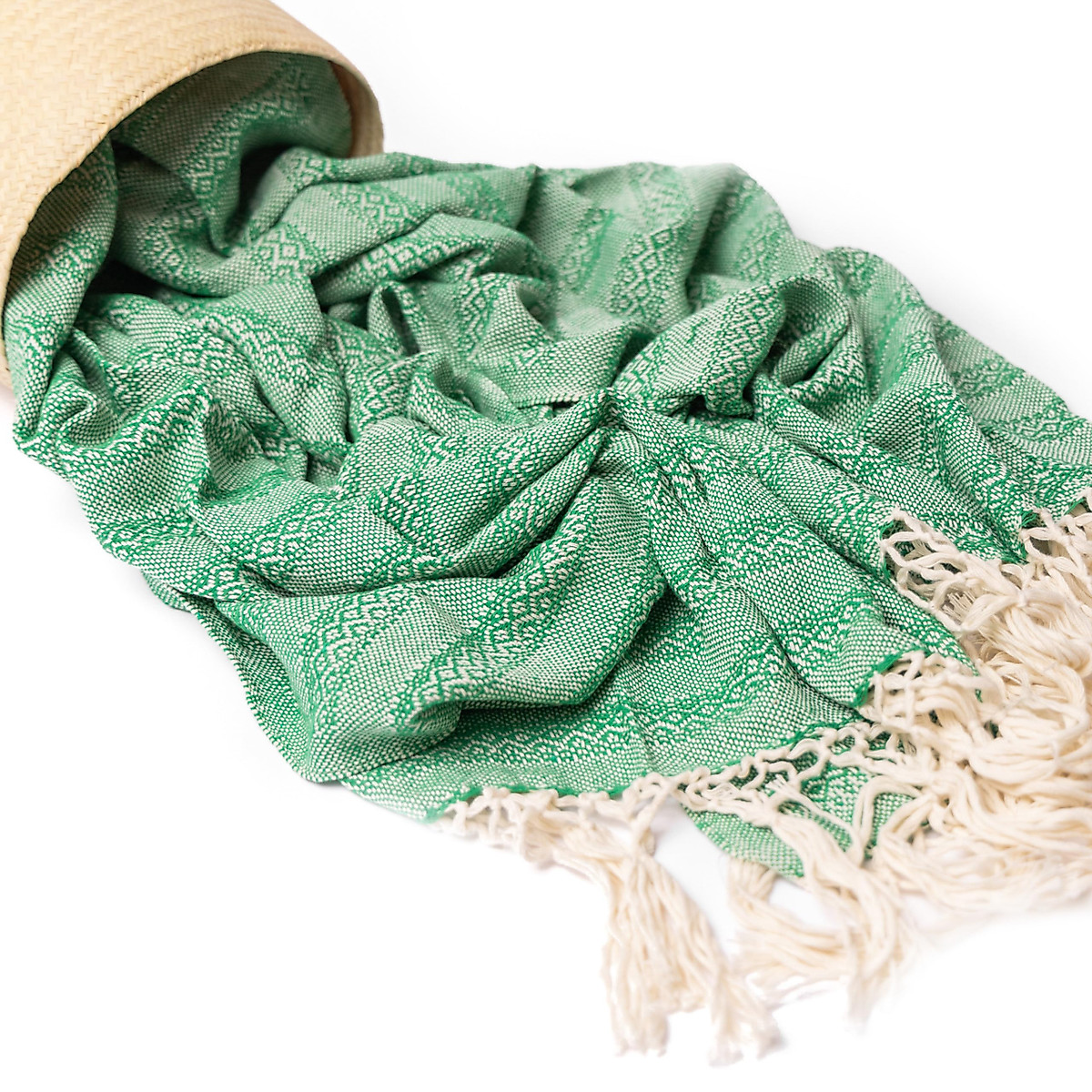 Baby Trapoz Mexican Rebozo Shawl, Ideal for Natural Birth, Doula Massage, 98.5", Green
