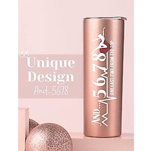 Onebttl Dance Teacher Gifts, Insulated Stainless Steel Wine Tumbler with Lid and Straw, 20 oz, Teacher Appreciation, Birthday, Christmas Gift, 5678, Rose Gold