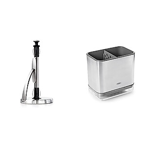 OXO Good Grips SimplyTear Paper Towel Holder - Stainless Steel & Stainless Steel Good Grips Sinkware Caddy, One Size