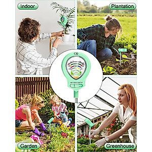 CUBETA 2024 Upgraded Soil Moisture Meter for Plants, Soil pH Meter, 4-in-1 Soil Tester for Light/Moisture/pH/Fertility, Plant Water Meter for Garden, Lawn, Greenhouse, Indoor & Outdoor