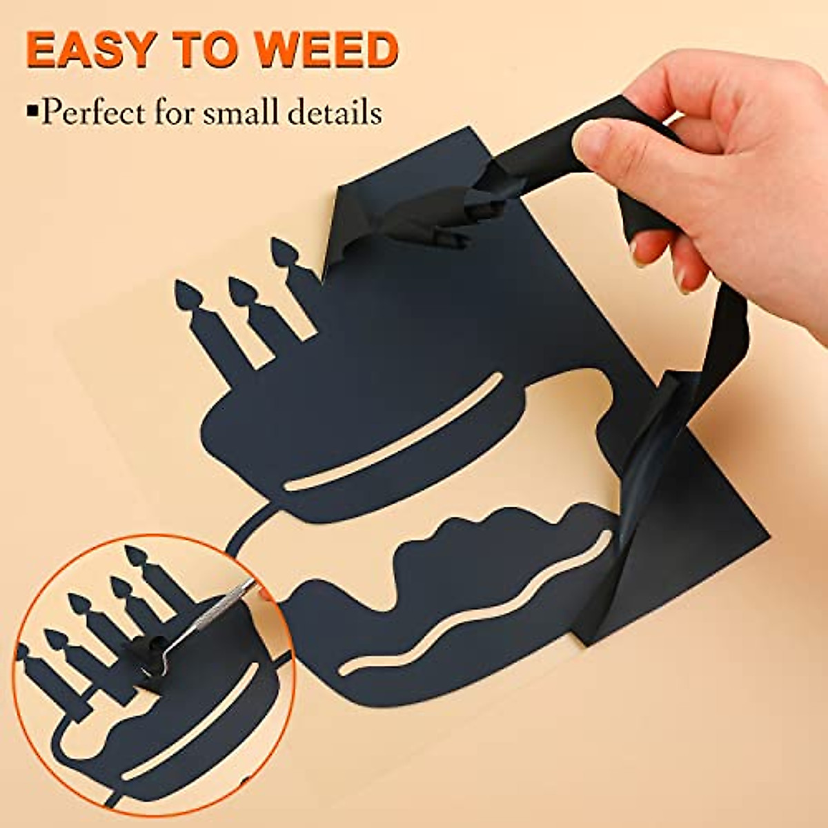 CAREGY Iron on Vinyl Heat Transfer Vinyl Roll HTV (12''x9',Black)