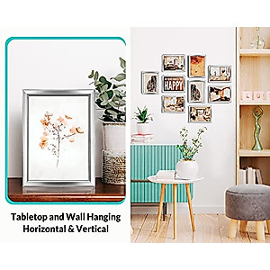 LaVie Home 5x7 Picture Frames (2 Pack, Silver) Simple Designed Photo Frame with High Definition Glass for Wall Mount & Table Top Display, Set of 2 Classic Collection