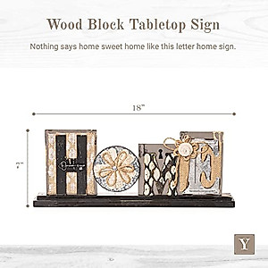 Young's Inc. Wood Block Tabletop Sign - Farmhouse Kitchen Decor - 18” W x 7” H - Rustic Home Decor - Entryway Table Decor