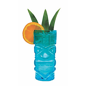 NPW-USA Happy Hour Tiki Cocktail Glass, Blue Medium