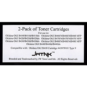 2-pack of New 43979101 Toner Cartridges Compatible with Okidata OKI B410 B410d B410dn B420 B420d B420dn B430 B430d B430dn B440 B440d B440dn B460 MB460 MB460-MFP B470 MB470 MB470-MFP OKI B480 MB480 MB480-MFP