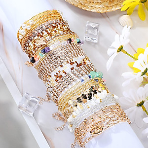 12 Pcs Waist Beads Body Jewelry Beach Bikini Belly Beads Waist Chains for Women Adjustable Belly Necklace Stomach Jewelry Chain Women's Body Chains (Simple Style)