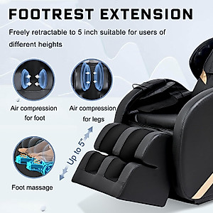 BIADNBZ Massage Recliner with Foot Rollers Easy to Use at Office, Black