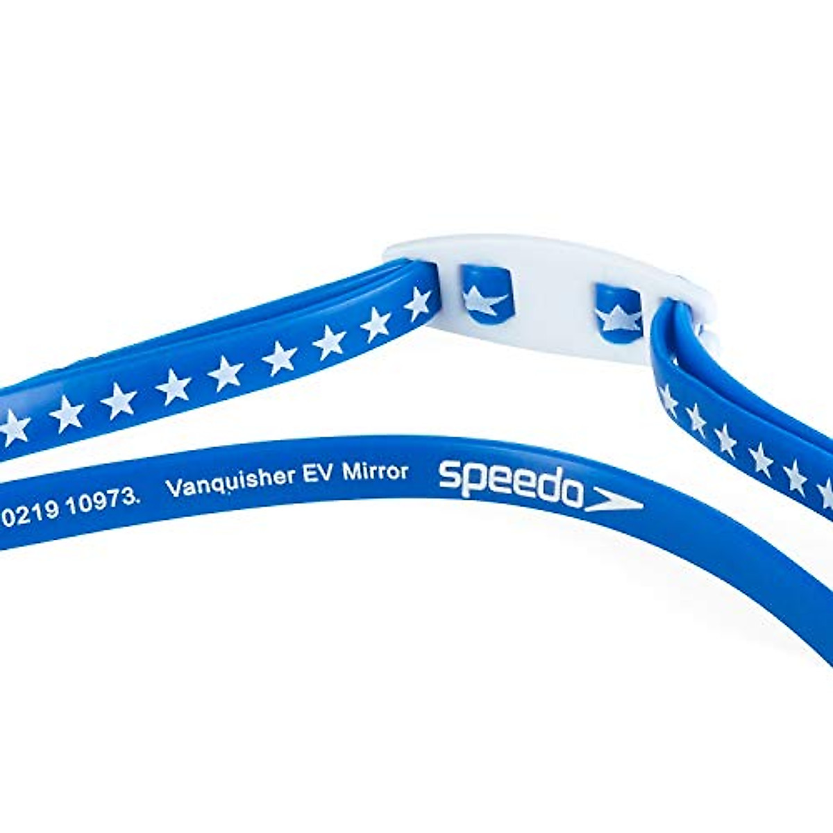 Speedo Unisex-Adult Swim Goggles Vanquisher Extended View, Mirrored Red/White/Blue/Grey