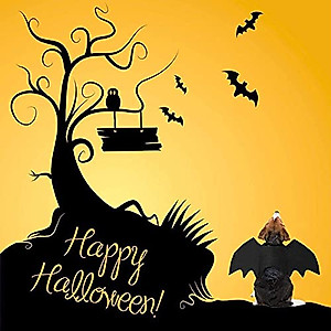 LKEX Halloween Large Dog Costume, Pet Bat Wings & Vampire Cloak, 2 Pack, Dog Funny Holiday Clothes for Bloody Zombie Cosplay Party