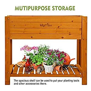 Raised Garden Bed Wood Planter Box Outdoor Wooden Elevated Planters Raised Beds with Legs for Vegetable Flower Herb, 48"x24"x33"H, Standing Gardening Box with Liner for Backyard, Patio, Deck