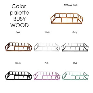 BUSYWOOD Platform Bed for Nursery - Bedroom Furniture for Toddlers - Montessori Floor Bed in Playroom for Boy and Girl (Model 10, Floor Bed without Slats)