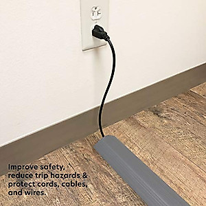 Cable Man Floor Cord Cover and Cable Protector for Cable Management, 3 in. x 5 ft., Gray, 6000-G5C
