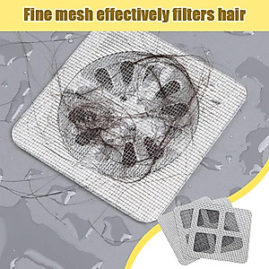 Disposable Hair Drain Stickers, 4" X 4" Disposable Shower Drain Cover Hair Catcher Mesh Stickers, Floor Drain Filter Stickers Hair Catcher, Hair Drain Sticker for Bathroom, Laundry, Bathtub(100PCS)