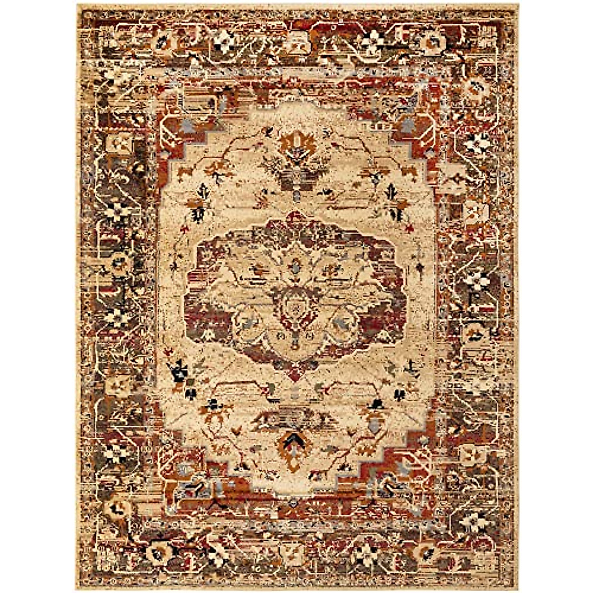 Unique Loom Saturn Collection Area Rug - Outlook (Rectangular 9' 0" x 12' 0", Cream/ Black)