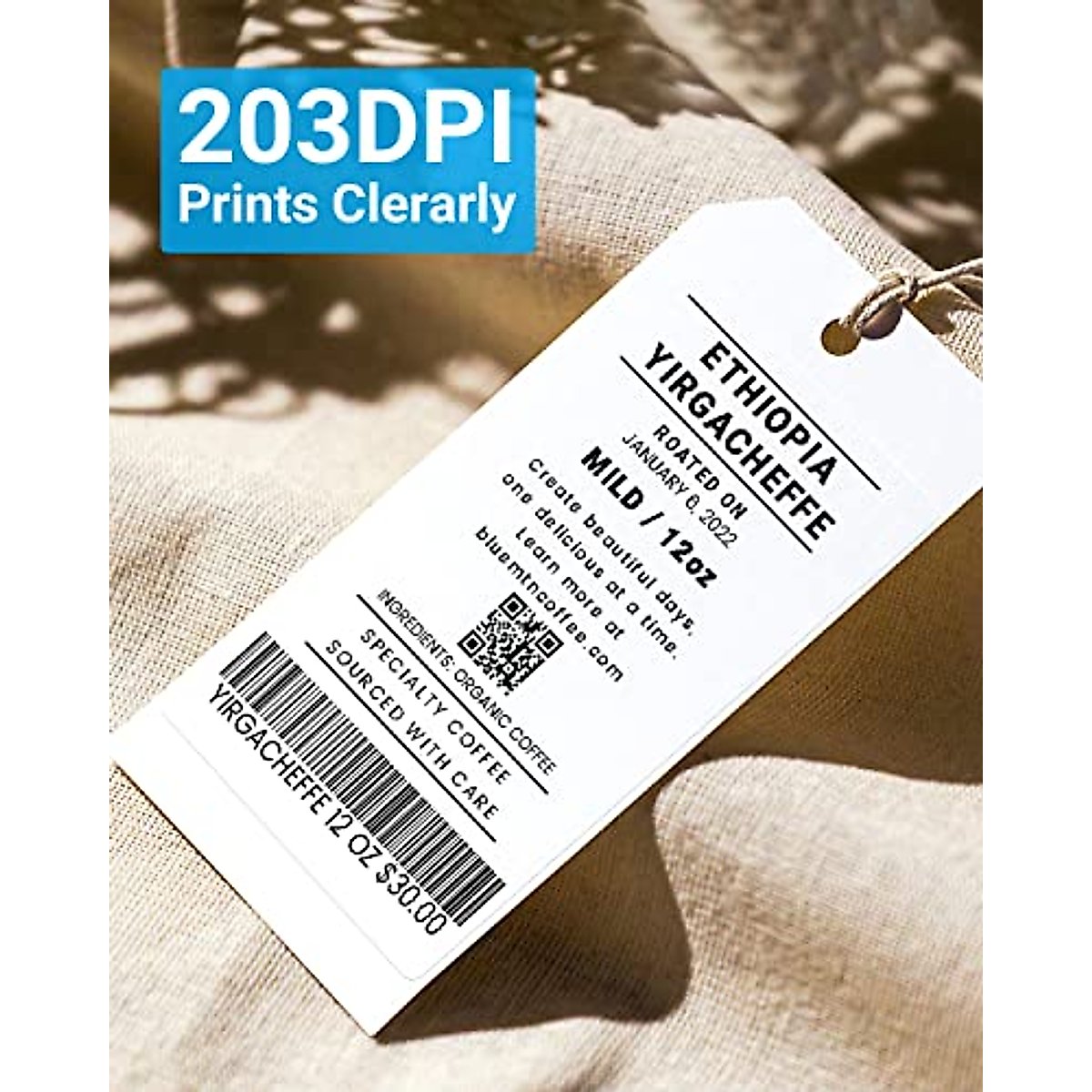 Phomemo Label Maker, Bluetooth Label Printer for Barcode, Address, Home, Mailing, Small Business, Clothing, Portable Label Maker Easy to Use with 3 Rolls Label & Bag