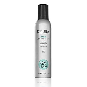 Kenra Nitro Memory Crème 18 | Firm Hold Crème Mousse | 3 Day Style Memory | 1st Nitrogen Crème Mousse | No Stick Application | All Hair Types | 8 fl. Oz
