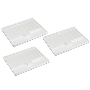 AmeriCan Goods 3/Pieces Dental 4/Section Large Drawer Organizer Tray, Dental Supply Cart Section Divided White Tray for Medical/Dental Supply