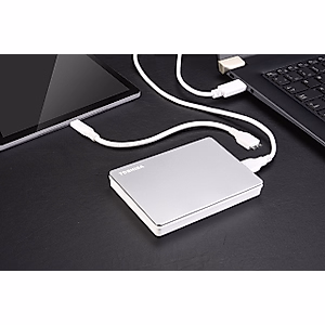 Toshiba Canvio Flex 2TB Portable External Hard Drive USB-C USB 3.0, Silver for PC, Mac, & Tablet - HDTX120XSCAA